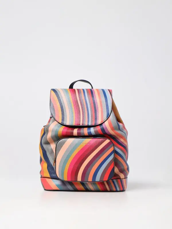 Paul Smith Striped Leather Backpack - Multicolor