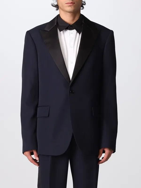 Karl Lagerfeld Navy Jacket With Shawl Lapel