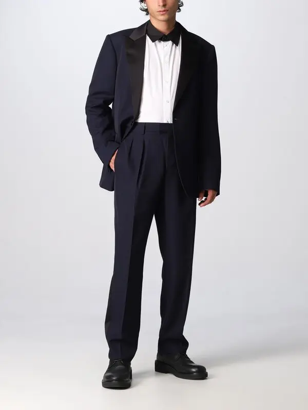 Karl Lagerfeld Navy Jacket With Shawl Lapel