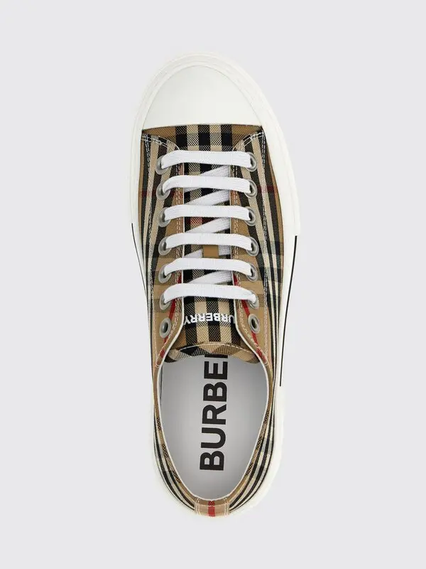 Burberry Vintage Check Sneakers In Organic Jacquard Cotton - Beige