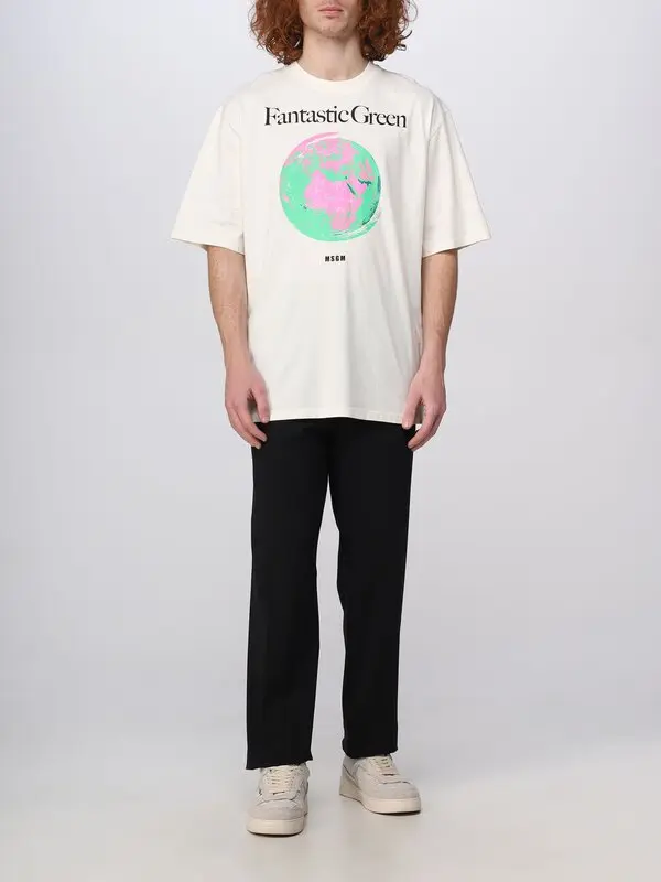 MSGM Cotton T-shirt - Yellow Cream
