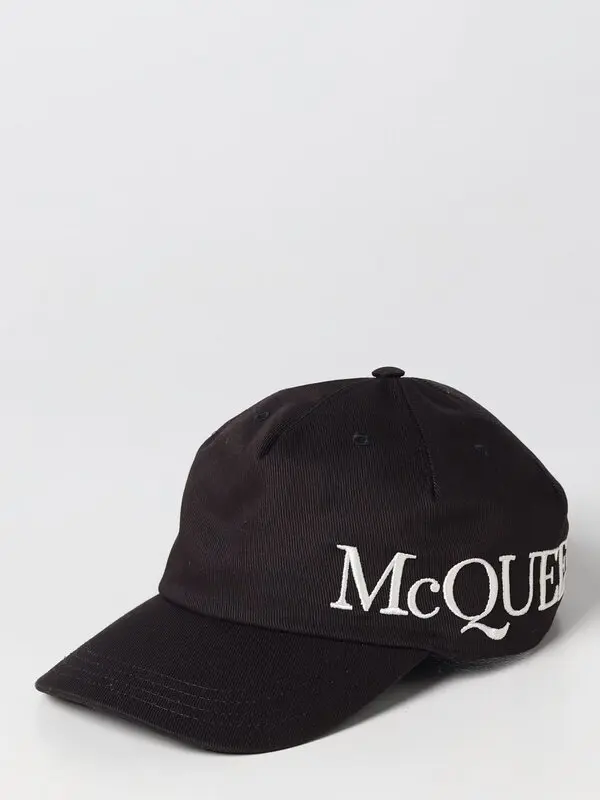Alexander McQueen Embroidered Logo Cotton Baseball Cap - Black
