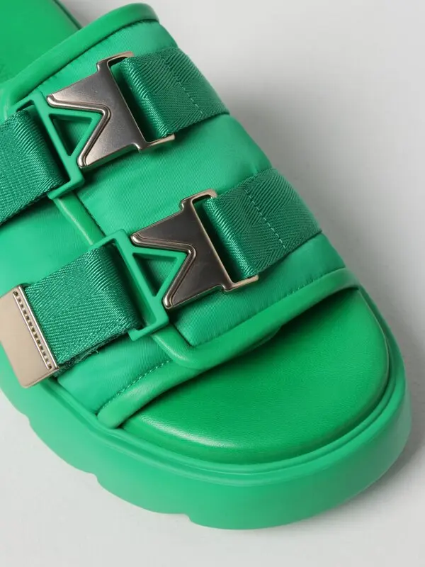 Bottega Veneta Flash Rubber And Canvas Sandals - Green