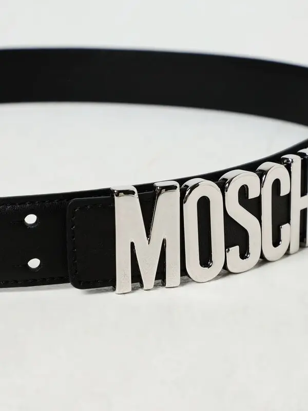 Moschino Logo Belt - Silver