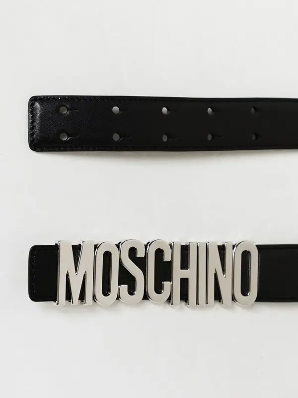 Moschino Logo Belt - Silver