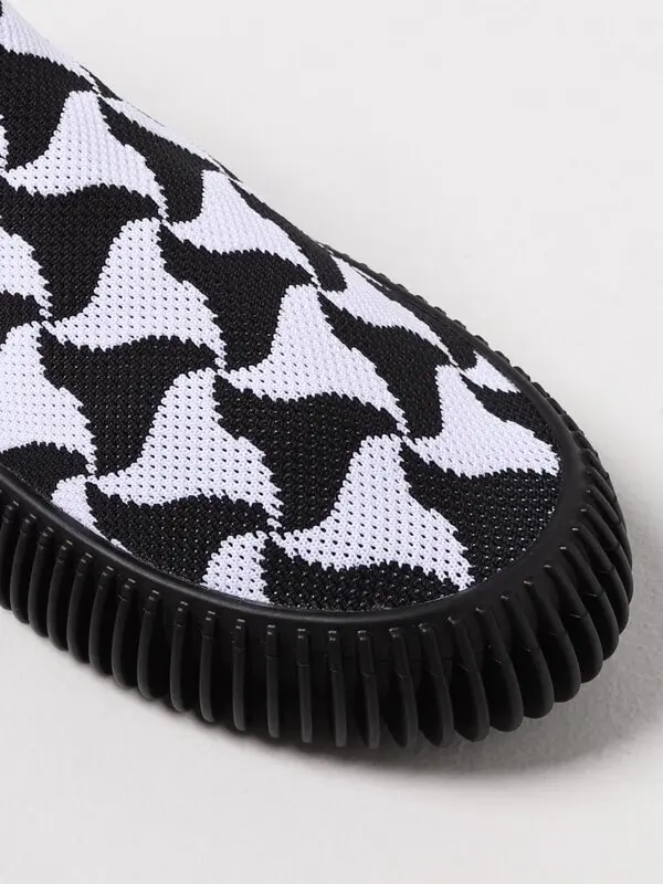 Bottega Veneta Ripple Knit Jacquard Sneakers - Black