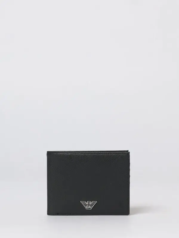 Emporio Armani Wallet In Saffiano Synthetic Leather - Black