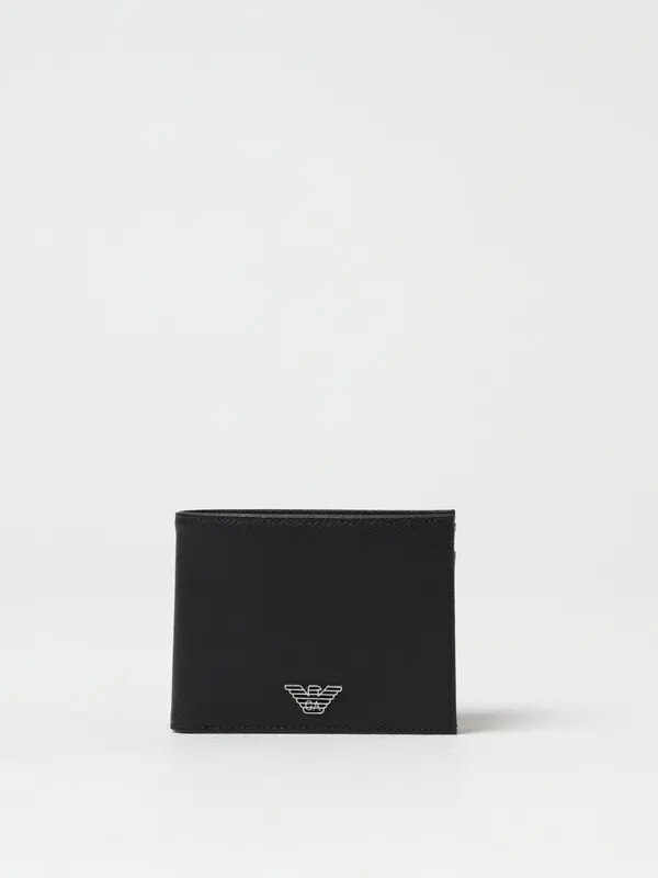 Emporio Armani Wallet In Saffiano Synthetic Leather - Black