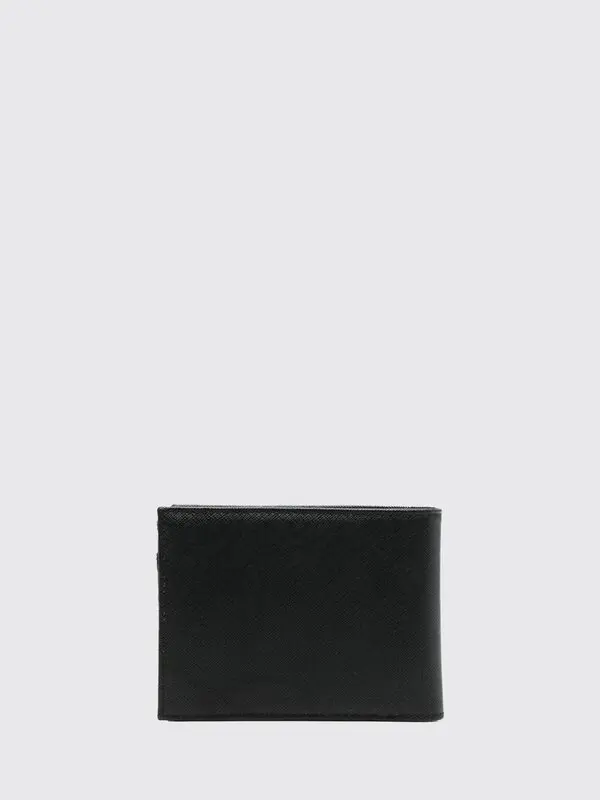 Emporio Armani Wallet In Saffiano Synthetic Leather - Black