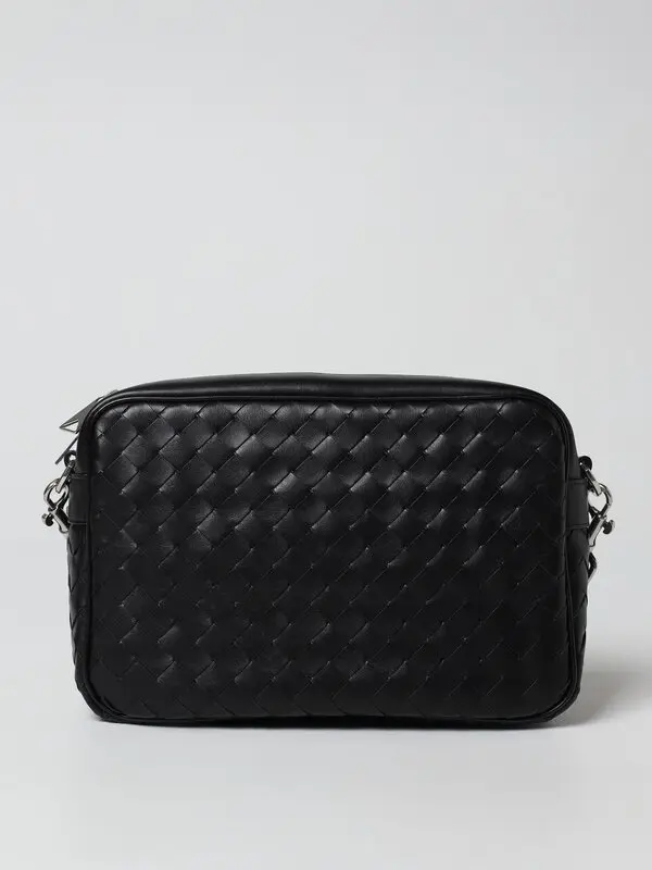 Bottega Veneta Woven Leather Shoulder Bag - Black