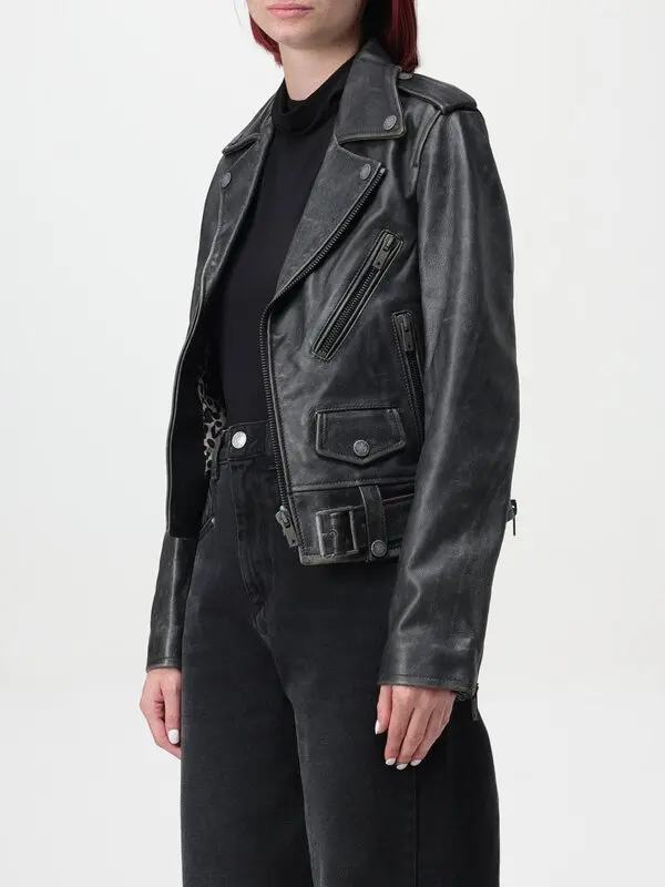 GOLDEN GOOSE Leather Biker Jacket - Black