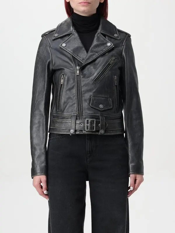 GOLDEN GOOSE Leather Biker Jacket - Black