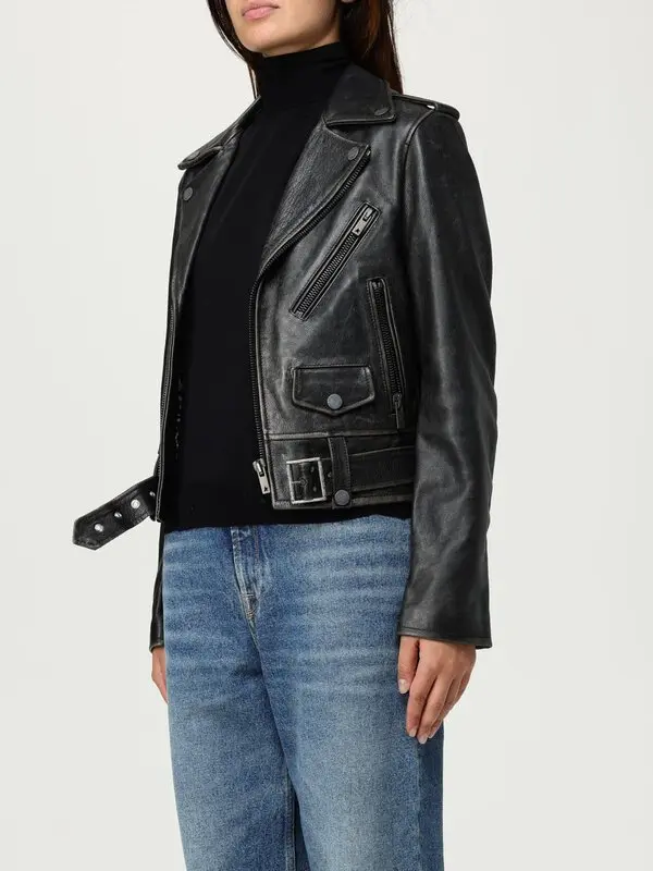 GOLDEN GOOSE Leather Biker Jacket - Black