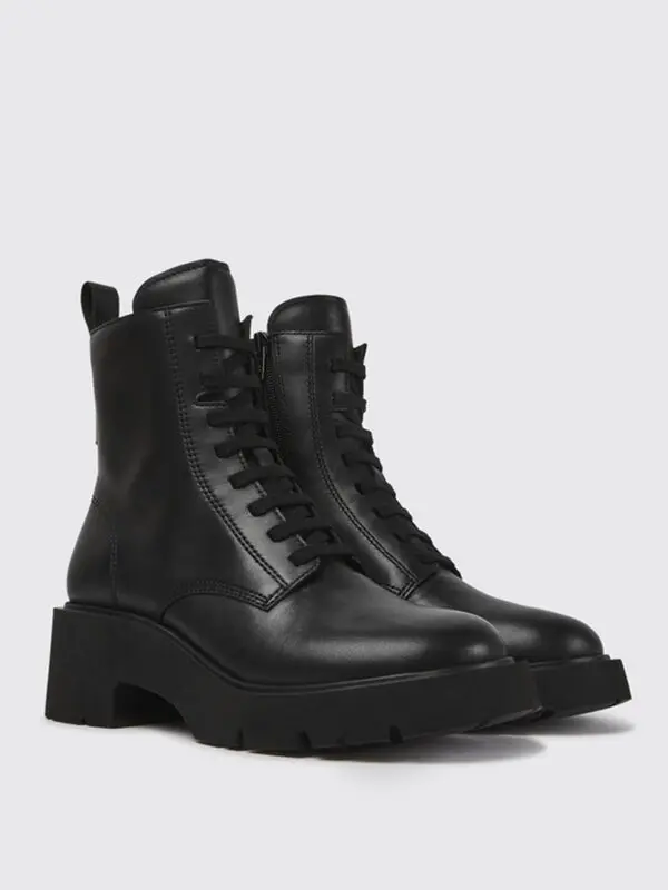 Camper Lace-up Combat Boots - Black