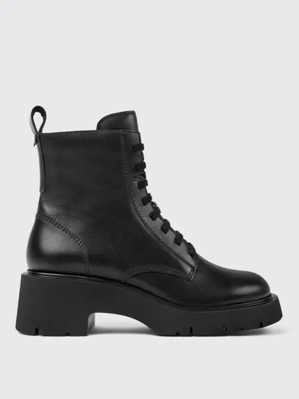 Camper Lace-up Combat Boots - Black