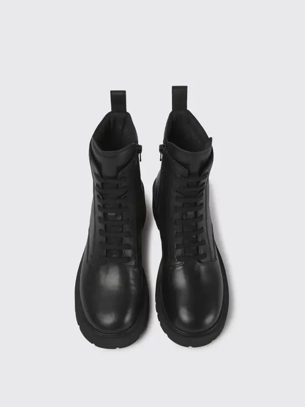 Camper Lace-up Combat Boots - Black