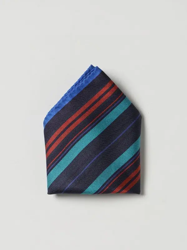 Etro Pochette In Silk With Double Print - Blue