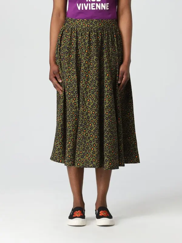 Kenzo Leopard Print Midi Skirt