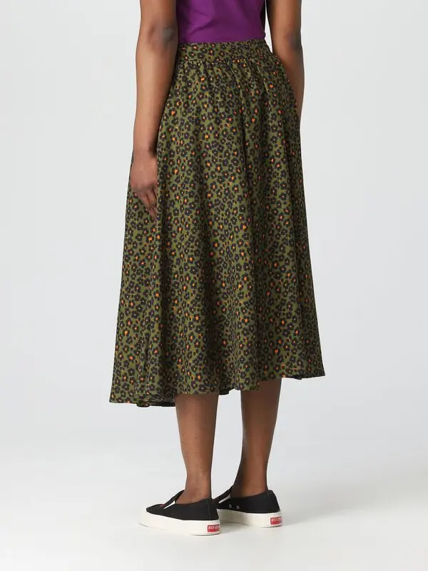 Kenzo Leopard Print Midi Skirt