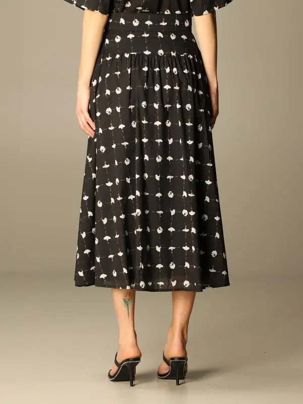 ALYSI Floral Patterned Midi Skirt
