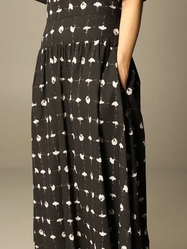 ALYSI Floral Patterned Midi Skirt