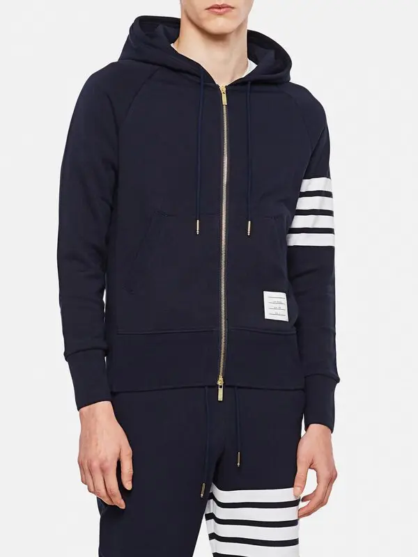Thom Browne Full Zip Sweatshirt - Blue