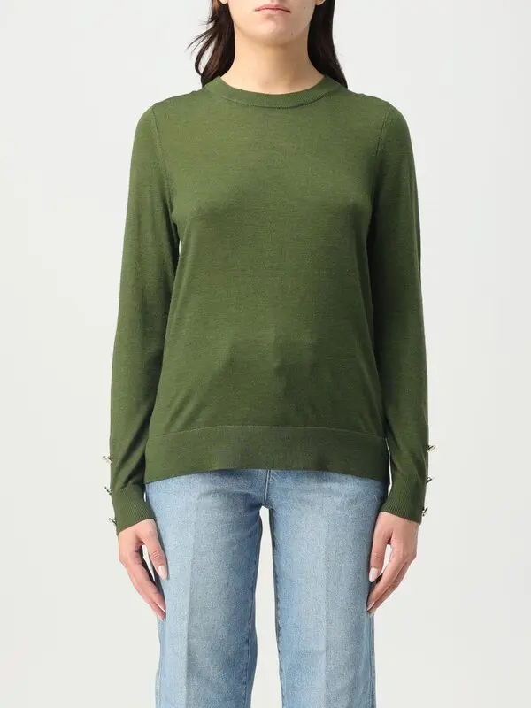Michael Kors Button Detailed Fine Knit Pullover