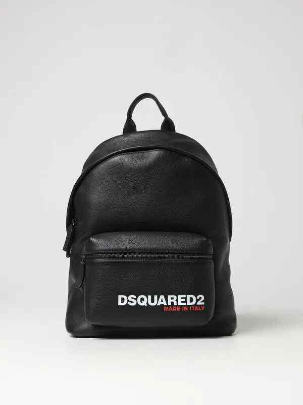 Dsquared2 Grained Leather Backpack - Black