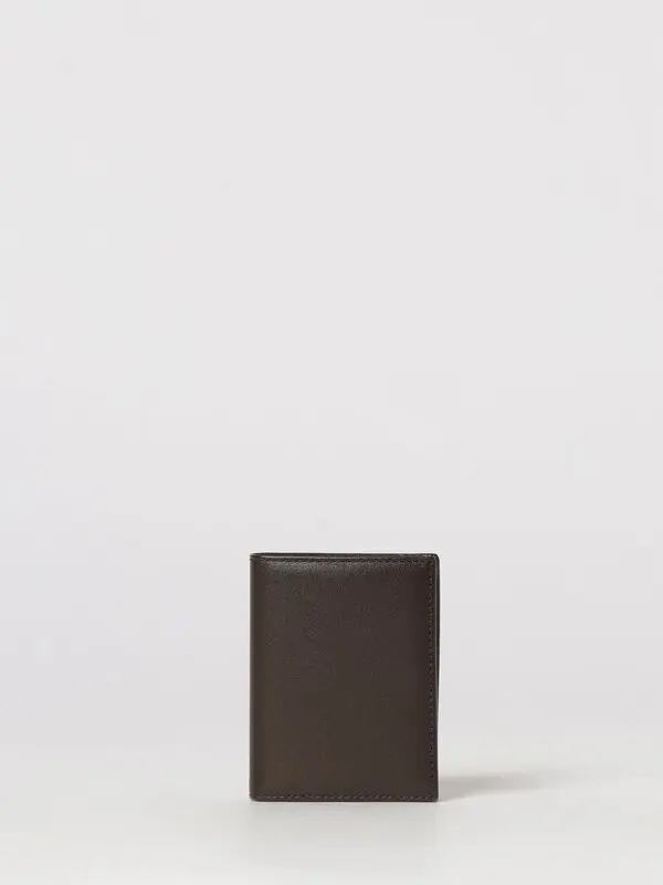 Comme Des Garçons Bifold Wallet In Sheepskin With Laminated Logo - Brown