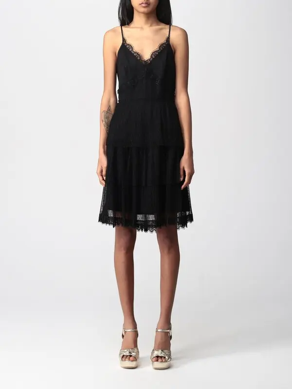 TWINSET Dress In Plumetis Tulle - Black