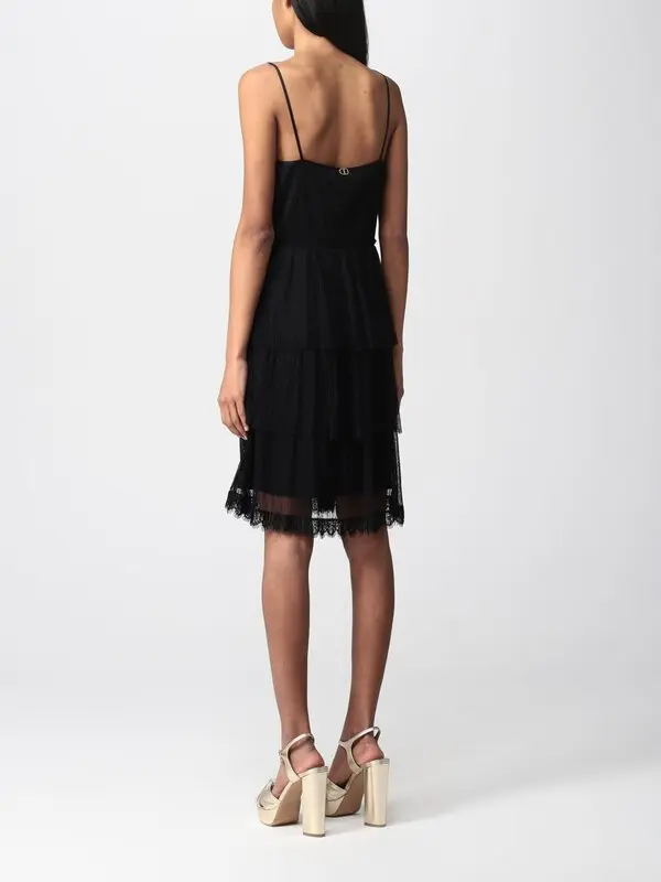 TWINSET Dress In Plumetis Tulle - Black