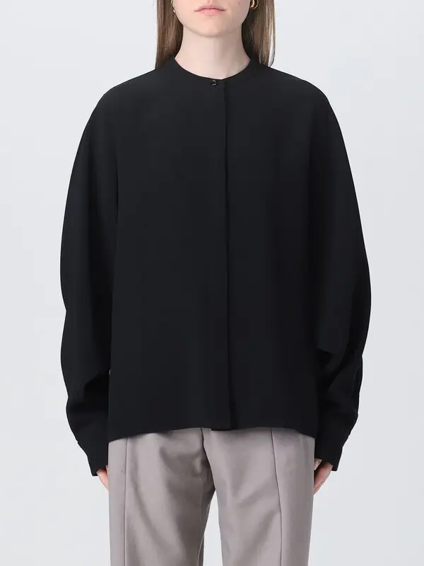 JIL SANDER Band Collar Shirt - Black