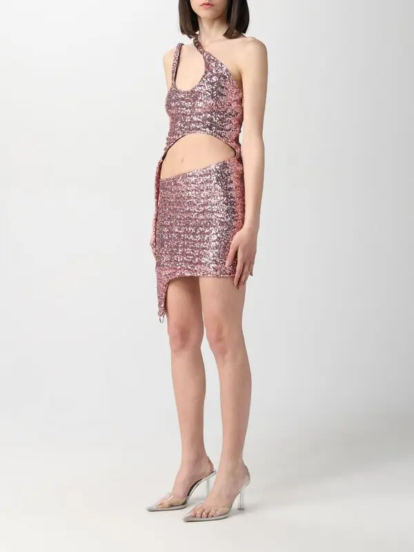 AMBUSH Sequined Cut-out Mini Dress - Peony
