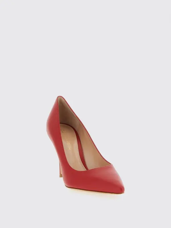 GIANVITO ROSSI Leather Pointed Toe High Heel Pumps - Red