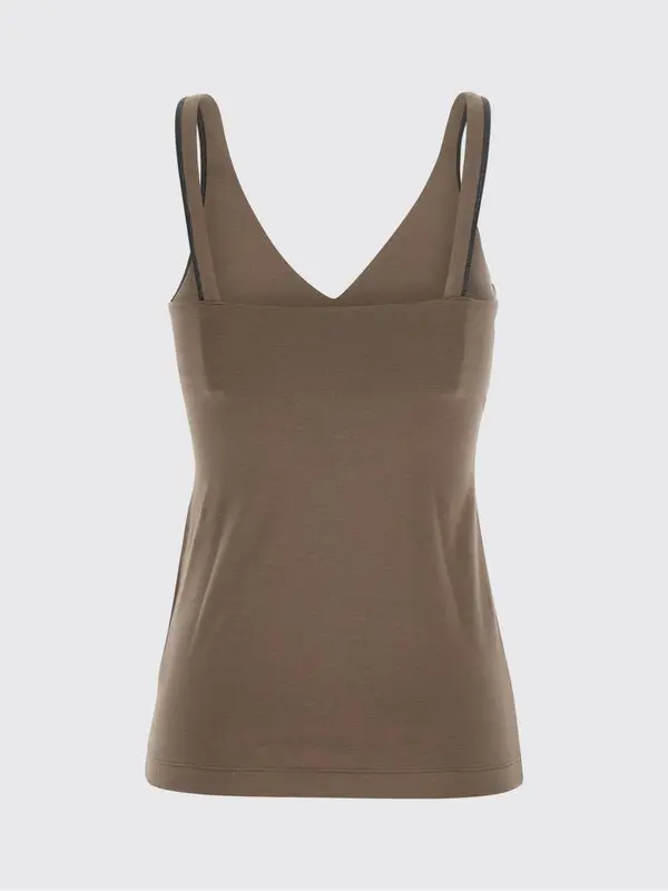 Brunello Cucinelli Spaghetti Strap Top - Camel