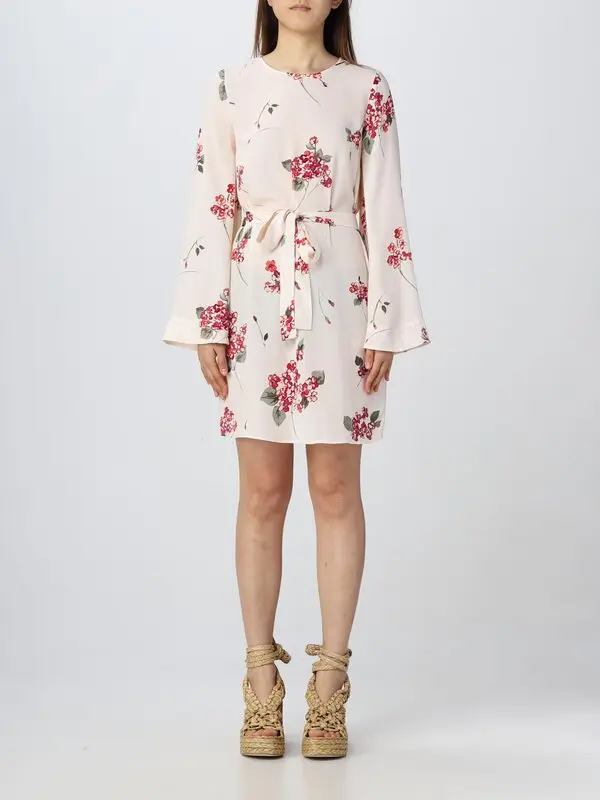 TWINSET Floral Print Crepe Dress