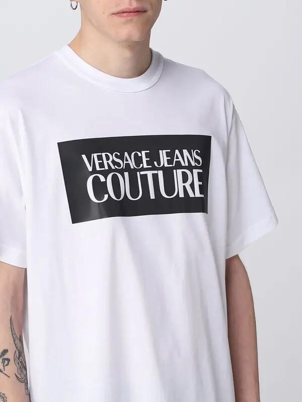 Versace T-shirt With Logo Print - White