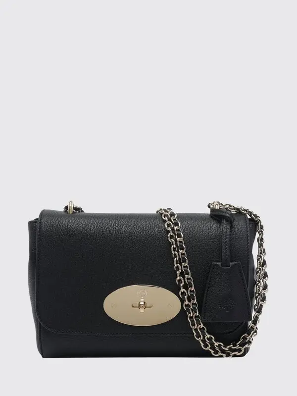 Mulberry Lily Small Crossbody Bag In Leather With Chain Strap - Black