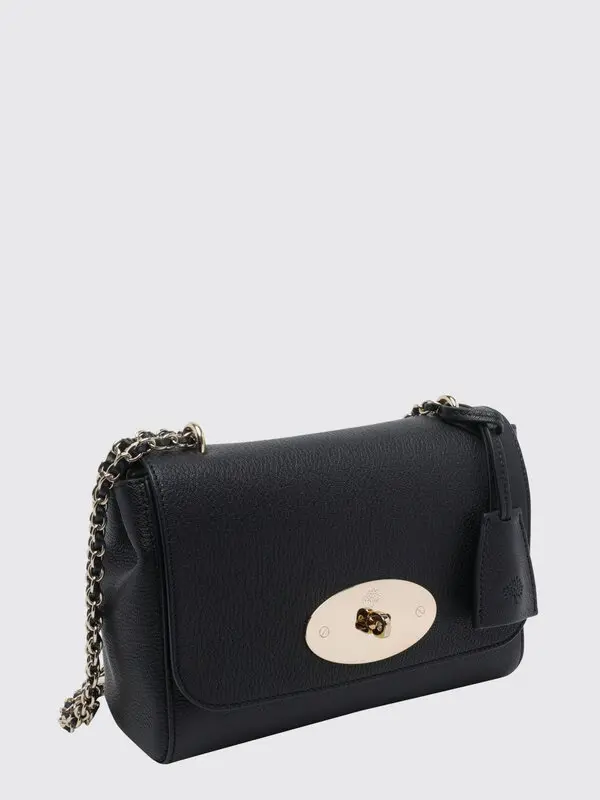 Mulberry Lily Small Crossbody Bag In Leather With Chain Strap - Black