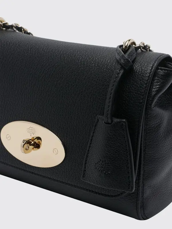 Mulberry Lily Small Crossbody Bag In Leather With Chain Strap - Black