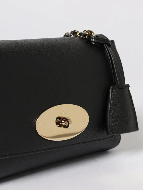 Mulberry Lily Small Crossbody Bag In Leather With Chain Strap - Black