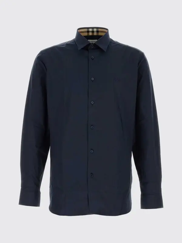Burberry Slim Fit Stretch-cotton Shirt With French Collar - Navy