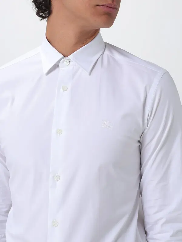 Burberry Slim Fit Stretch Cotton Poplin Shirt With French Collar