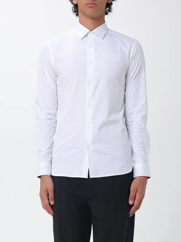 Burberry Shirt In Stretch Cotton Poplin - White