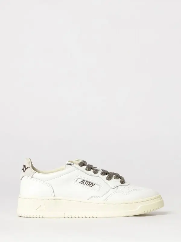 AUTRY Medalist Low Lace-up Leather Sneakers With Perforated Toe - Brown