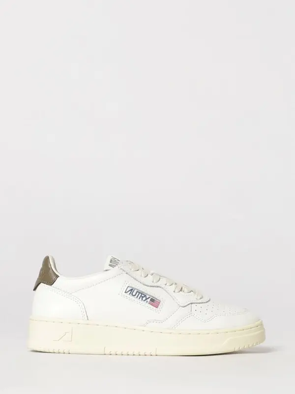 AUTRY Medalist Low Lace-up Leather Sneakers With Perforated Toe - Cocoa