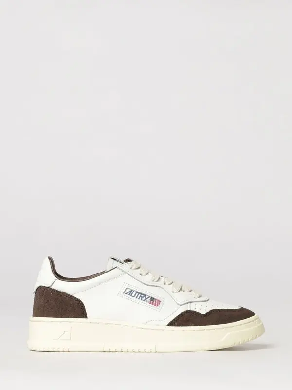 AUTRY Medalist Low Lace-up Leather Sneakers With Perforated Toe - White 1