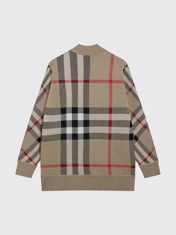 Burberry Checked Cardigan - Beige
