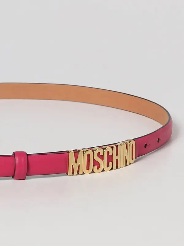 Moschino Leather Belt With Tone Logo Detail