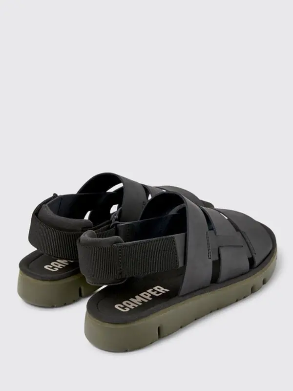 Camper Oruga Leather Sandals - Black